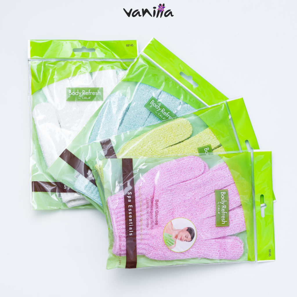 CALA BODY REFRESH EXFOLIATING BATH GLOVES كالا كفوف التقشير - Vanilla