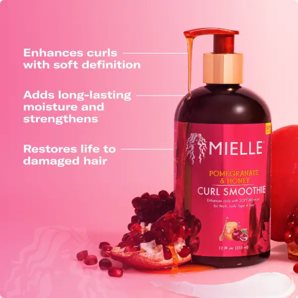 MIELLE Pomegranate & Honey Curl Smoothie 355ml سيروم مغذي للشعر من ميلي ...